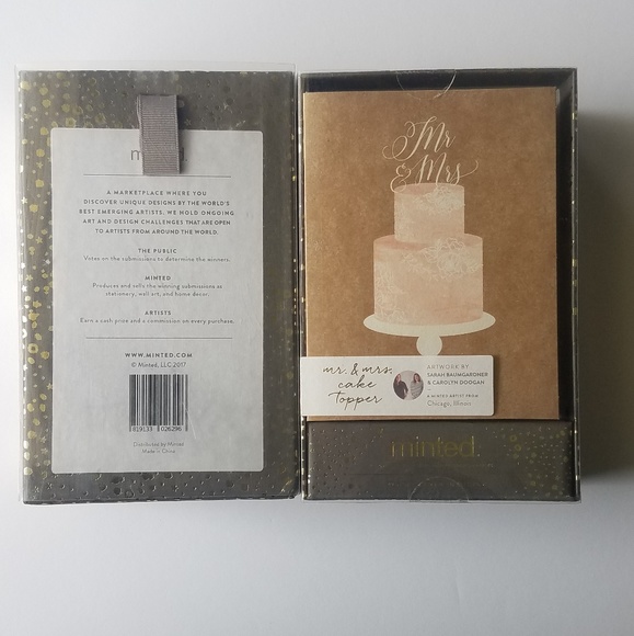 Minted | Party Supplies | Mr Mrs Cake Topper 2ct Notecards Envelopes ...